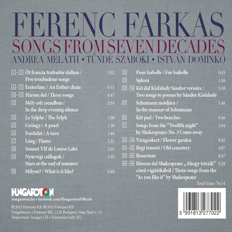 Ferenc Farkas - Songs From Seven Decades (CD)